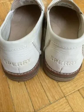 Sperry | Shoes | Sperry Womens Cream Leather Penny Loafers | Poshmark